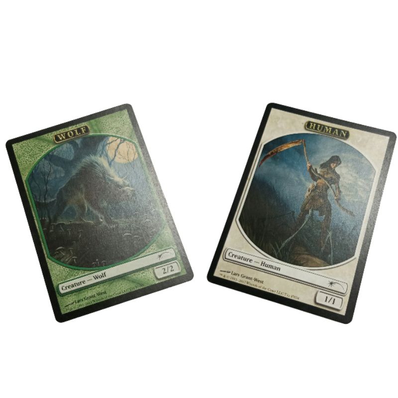 MTG Card Token HUMAN // WOLF Magic the Gathering Trading Card Game ...