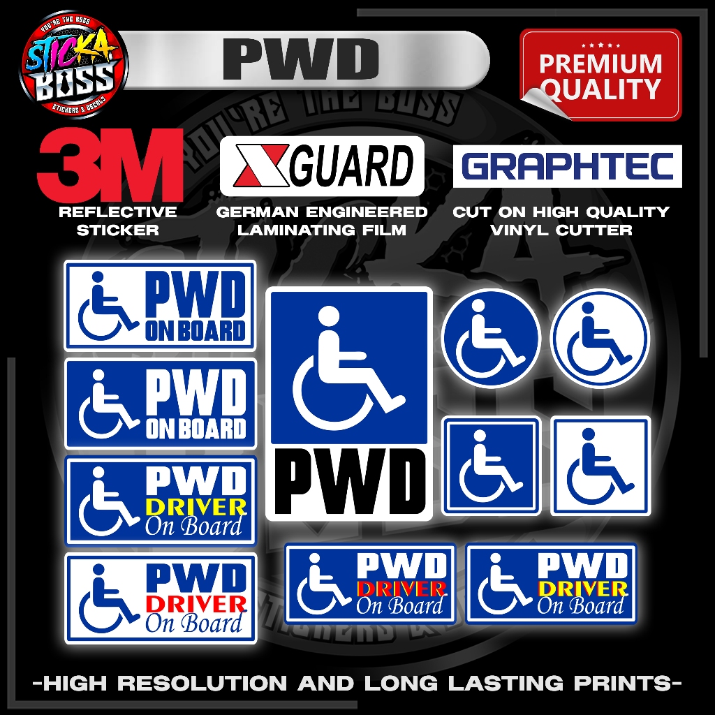PWD / PERSON WITH DISABILITY | 3M REFLECTIVE STICKER | PREMIUM ...