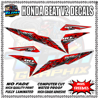 HONDA BEAT FI V2 Modern Fire Tribal Stock Decals - High Quality Print ...