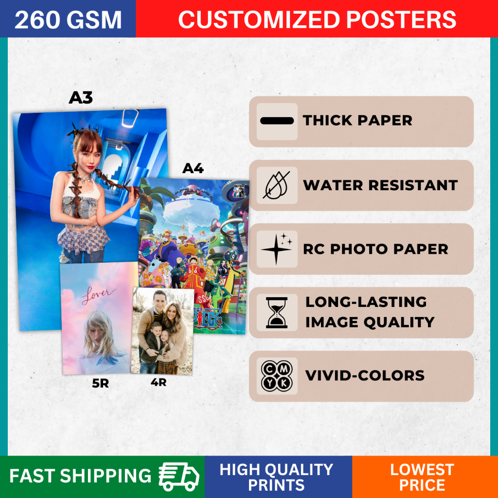 Customized Poster / Photo Printing Service - 4R, 5R, A4, A3 | Shopee ...