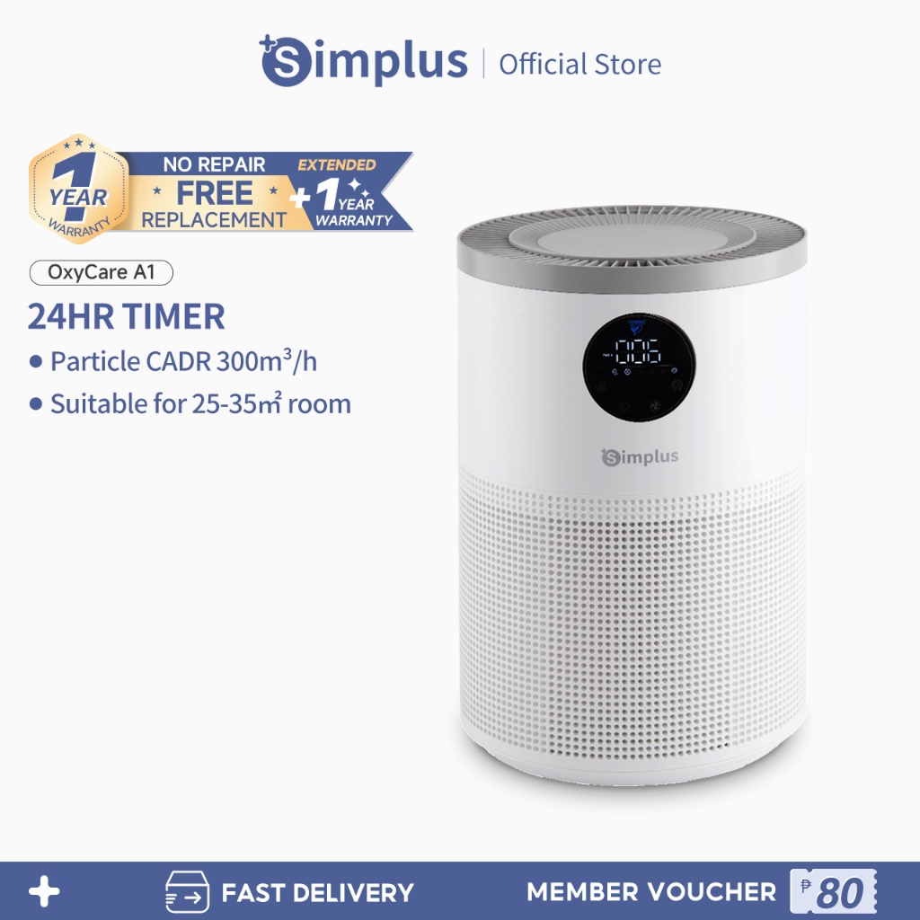 Simplus Air Purifier Effective Area 35-45㎡ 3 Stages of Filtration HEPA ...