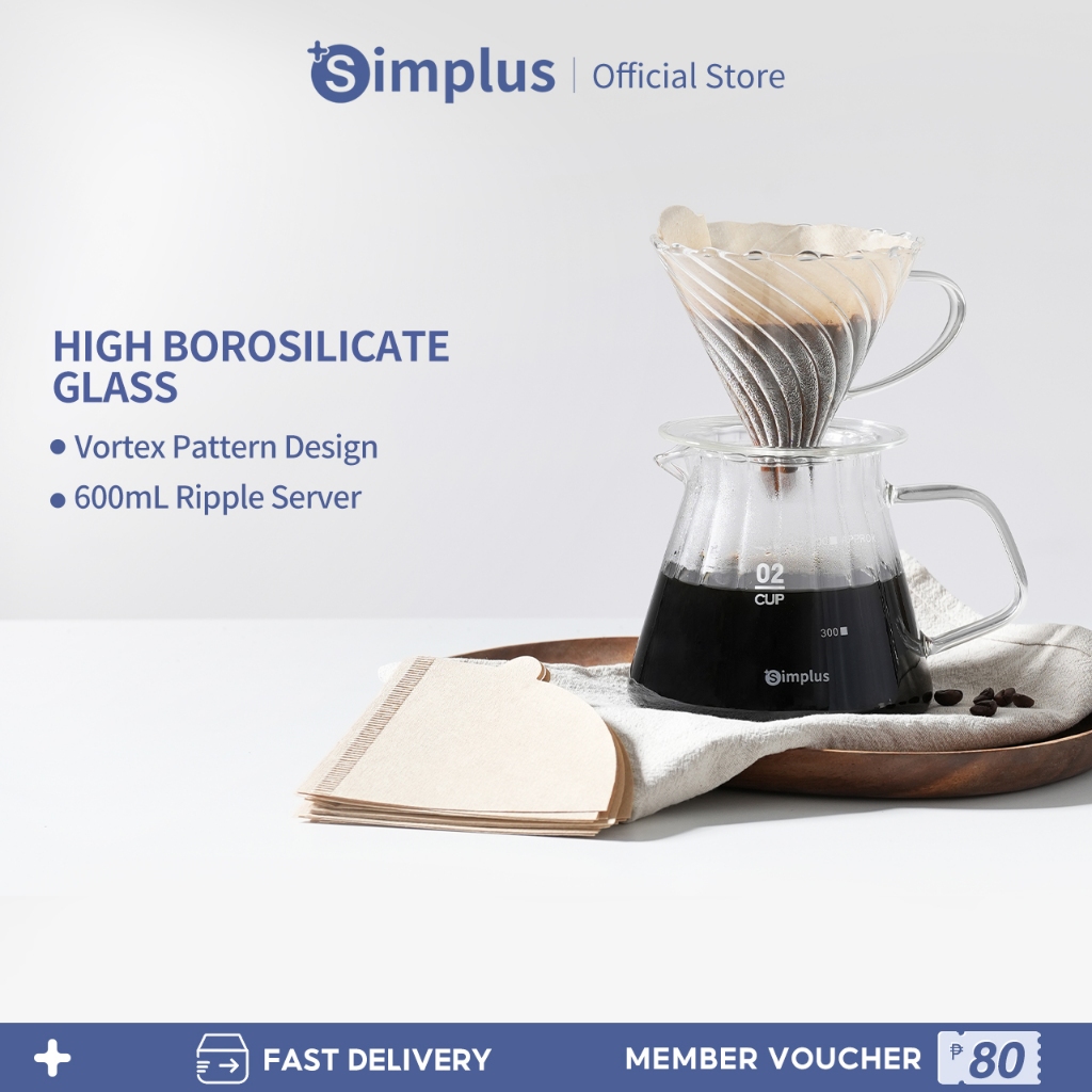 Simplus Pour Over Coffee Maker V60 Coffee Dripper High Borosilicate ...