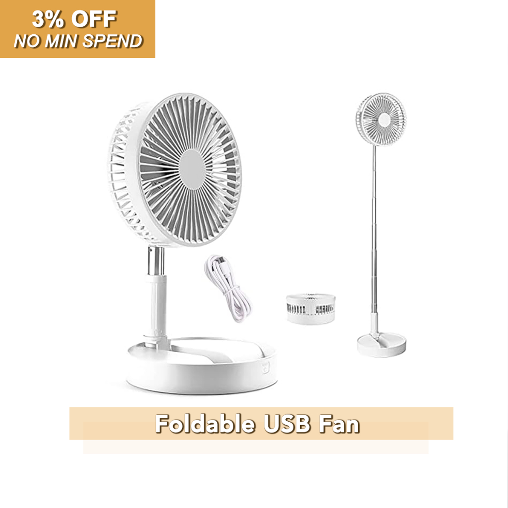 HomeIQ Foldable USB Fan Mini Electric Fan Small Portable Rechargeable ...