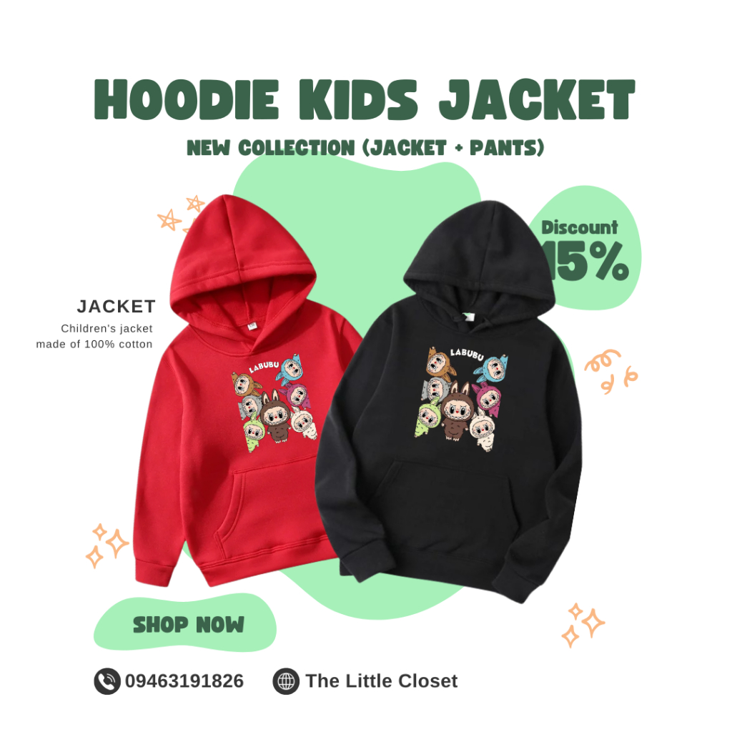 BUY 1 TAKE 1 LABUBU HOODIE JACKET ( 0 - 12 YEARS OLD ) SWEATER JACKET ...