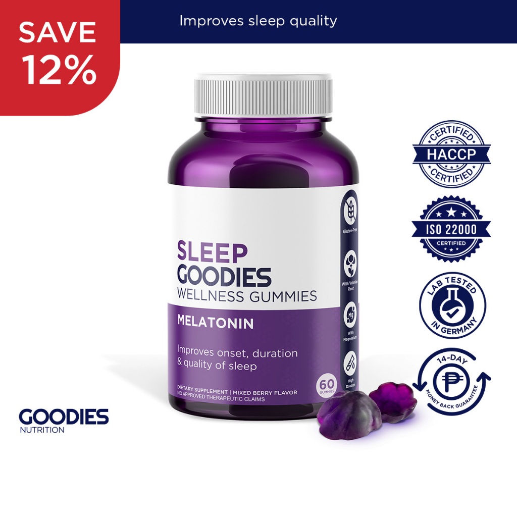 GOODIES NUTRITION Melatonin Gummies – Sleep Goodies – 1 bottle (60 ...