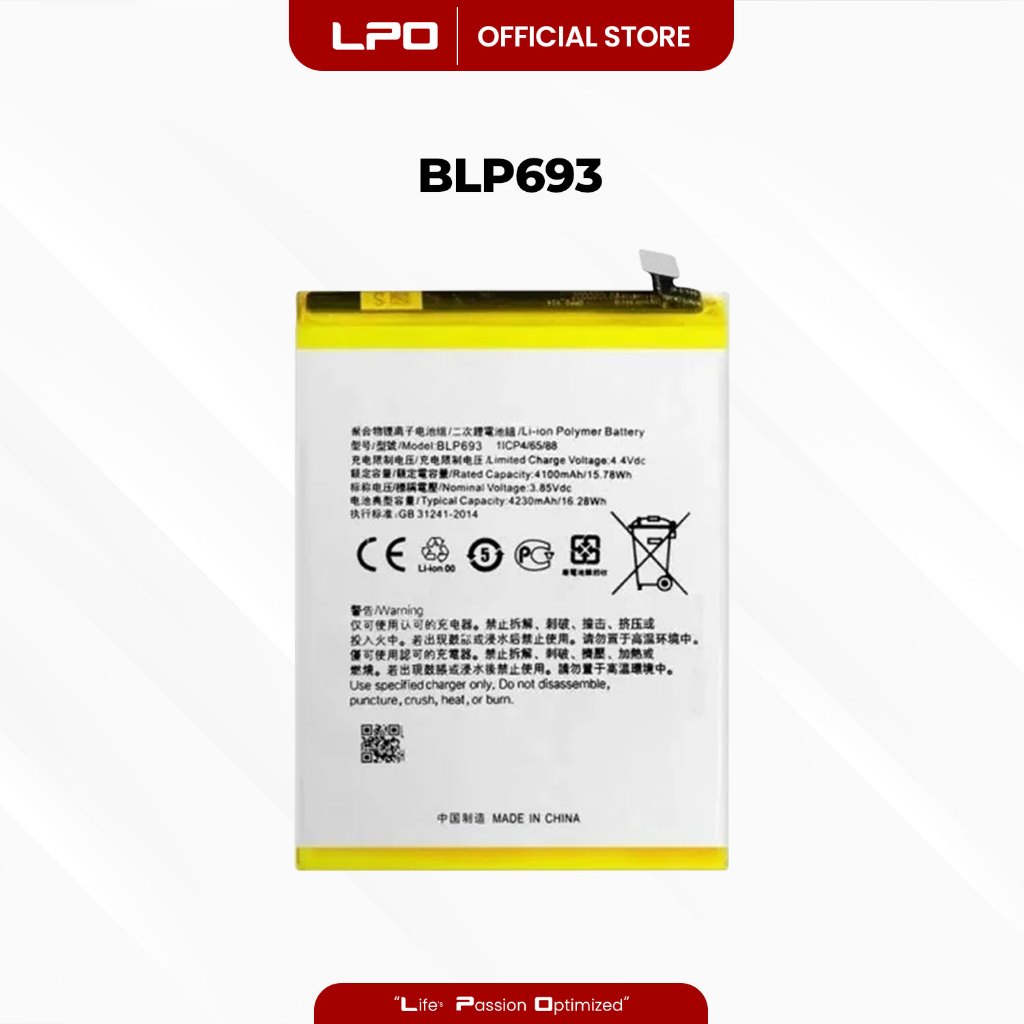 Realme 3 Replacement Battery BLP-693 with Real Capacity 4.4V 16.28Whr ...