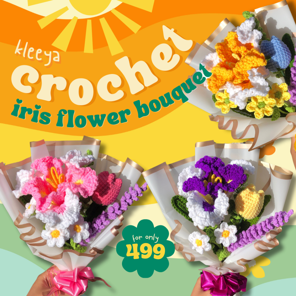 Kleeya Crochet Iris Bouquet - Iris, Tulip, Lavender & Daisies ...