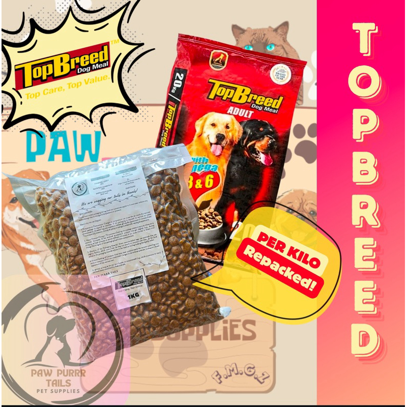 1kg Top Breed Adult Puppy Dog Meal (REPACKED ONLY) Pet Essentials Topbreed {PAW PURRR TAILS ...