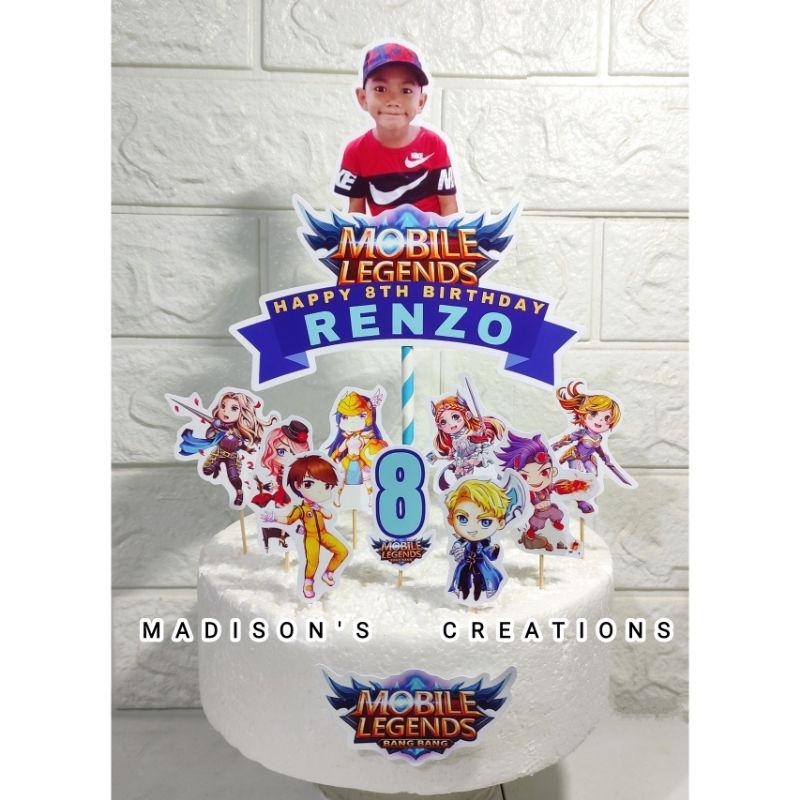 ML Mobile Legends Chibi Cake Toppers/Banner, Backdrop Set (Personalized ...