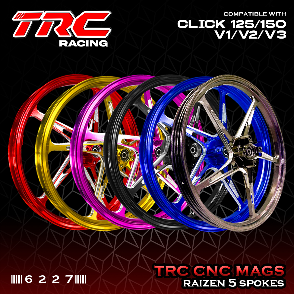 TRC CNC Mags Raizen 5 Spokes 1.4 x 1.4 x 17 Malaysian Concept Click 125 ...