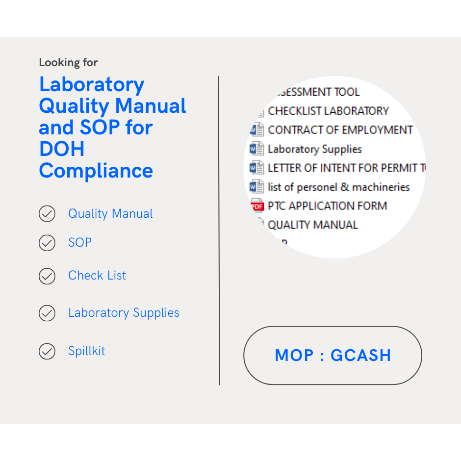 Soft Copy Quality Manual for Laboratory Accreditation (DOH) | Shopee ...