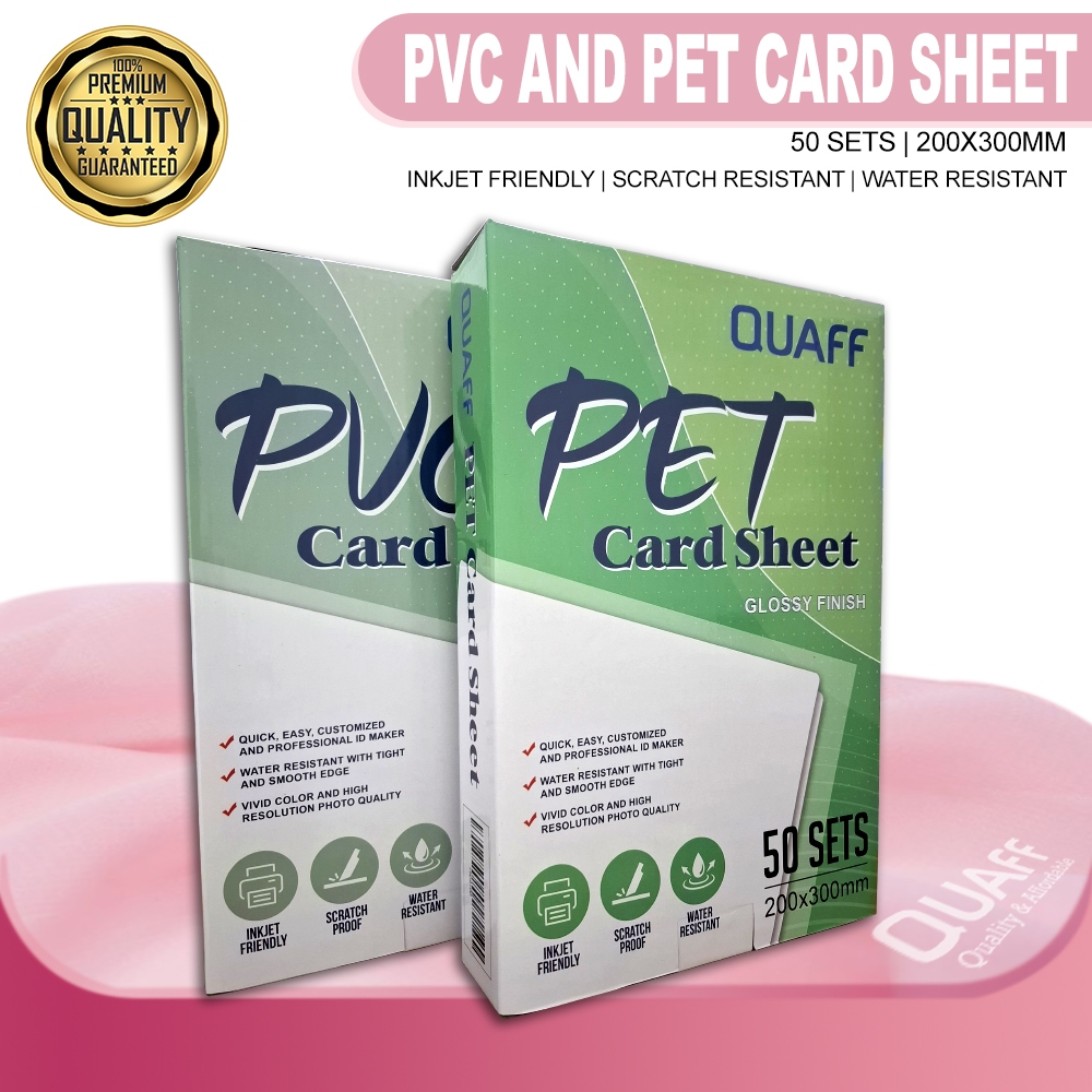QUAFF PVC/PET Card Sheets 200 x 300mm - 50sets per pack | Shopee ...