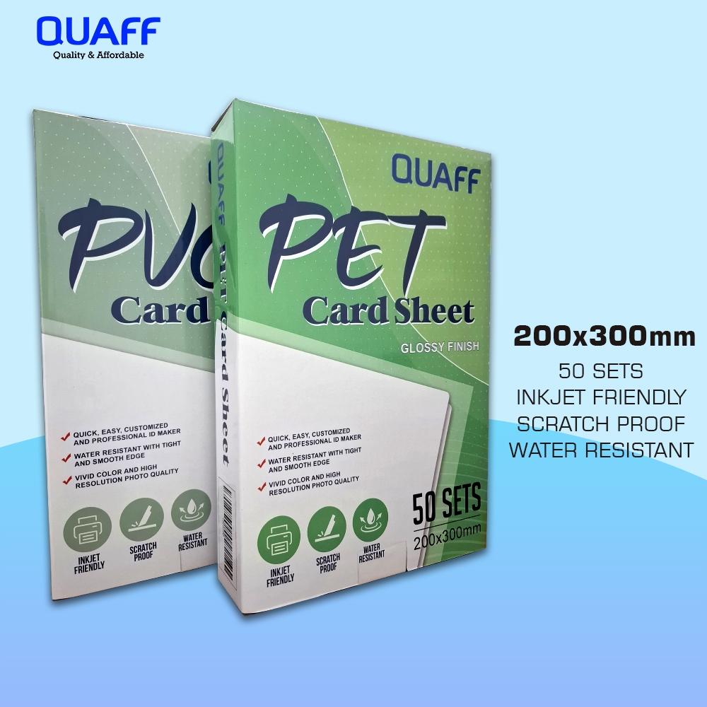 QUAFF PVC / PET Card Sheets for ID Lace Making A4 size (50 sets per ...