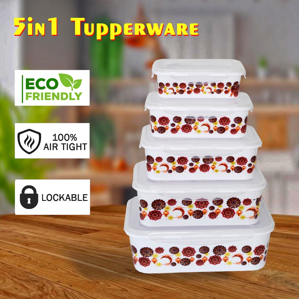 phshop 5in1 set Food container Tupperware Refrigerator Kitchen Food ...