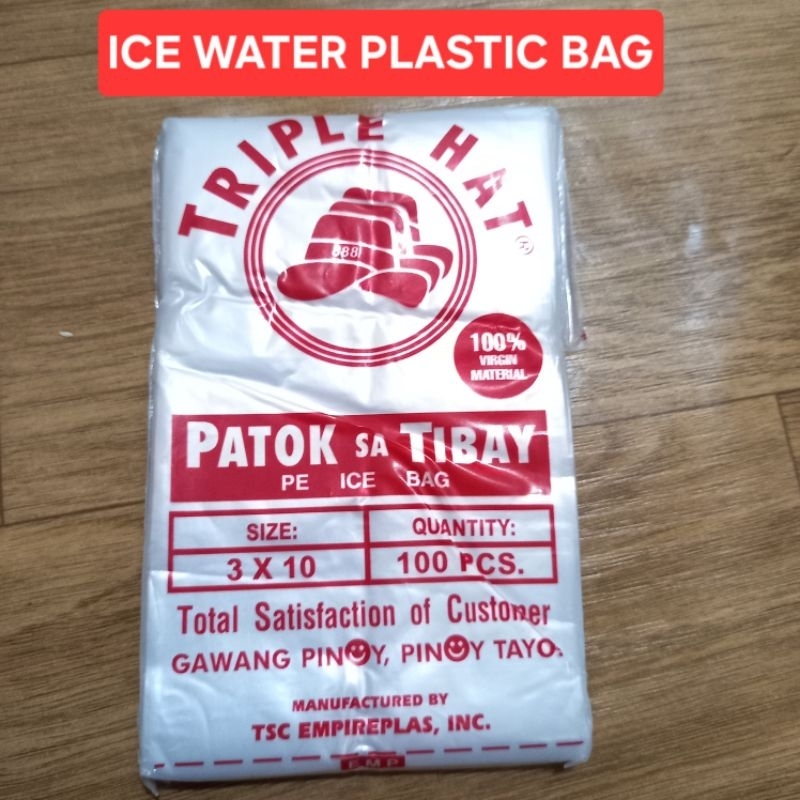 (1k-2k pcs) Triple Hat patok sa tibay Ice water plastic bag | Shopee ...