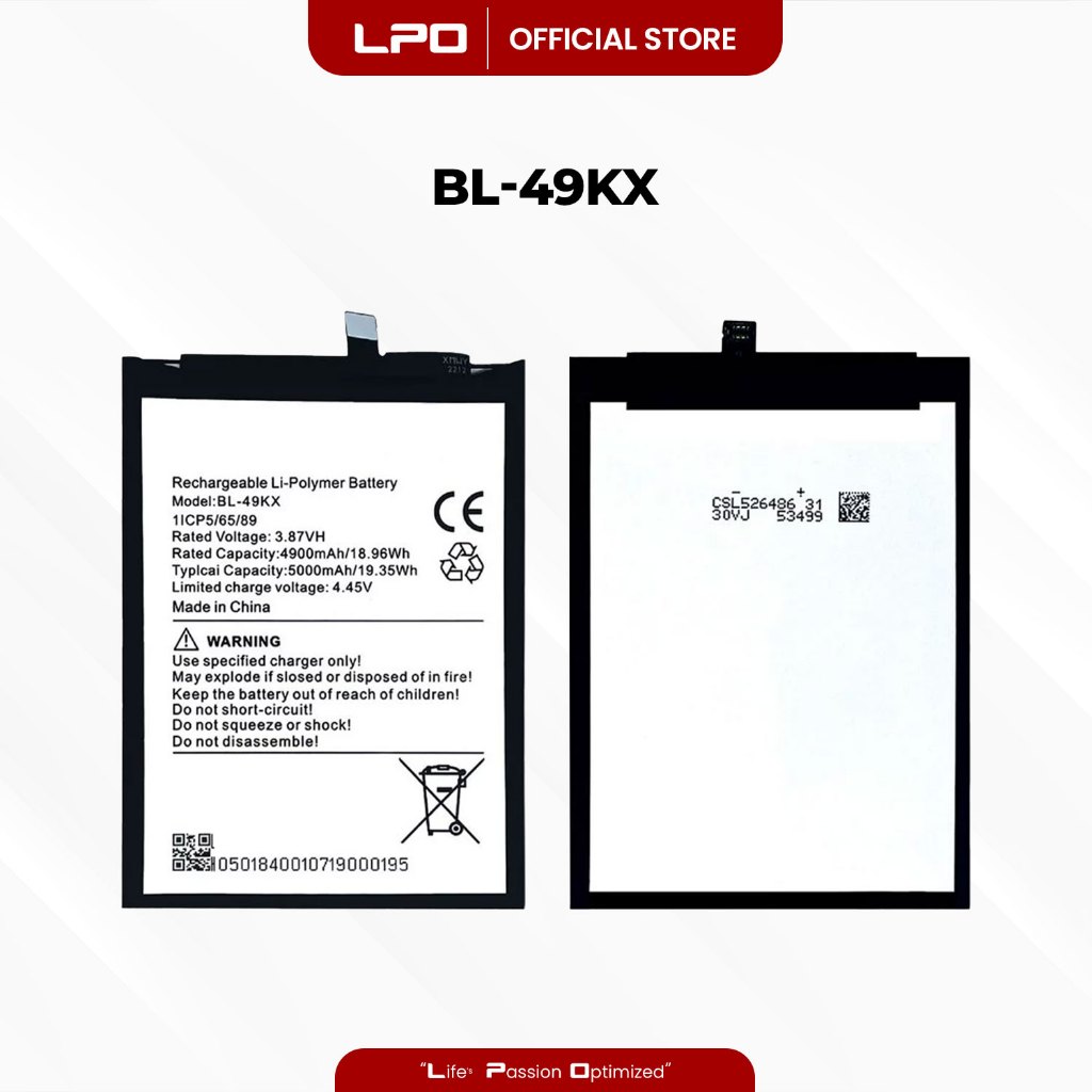 LPO Cellphone Battery BL-49KX 3.87V 5000mAh 19.35Wh Compatible With ...