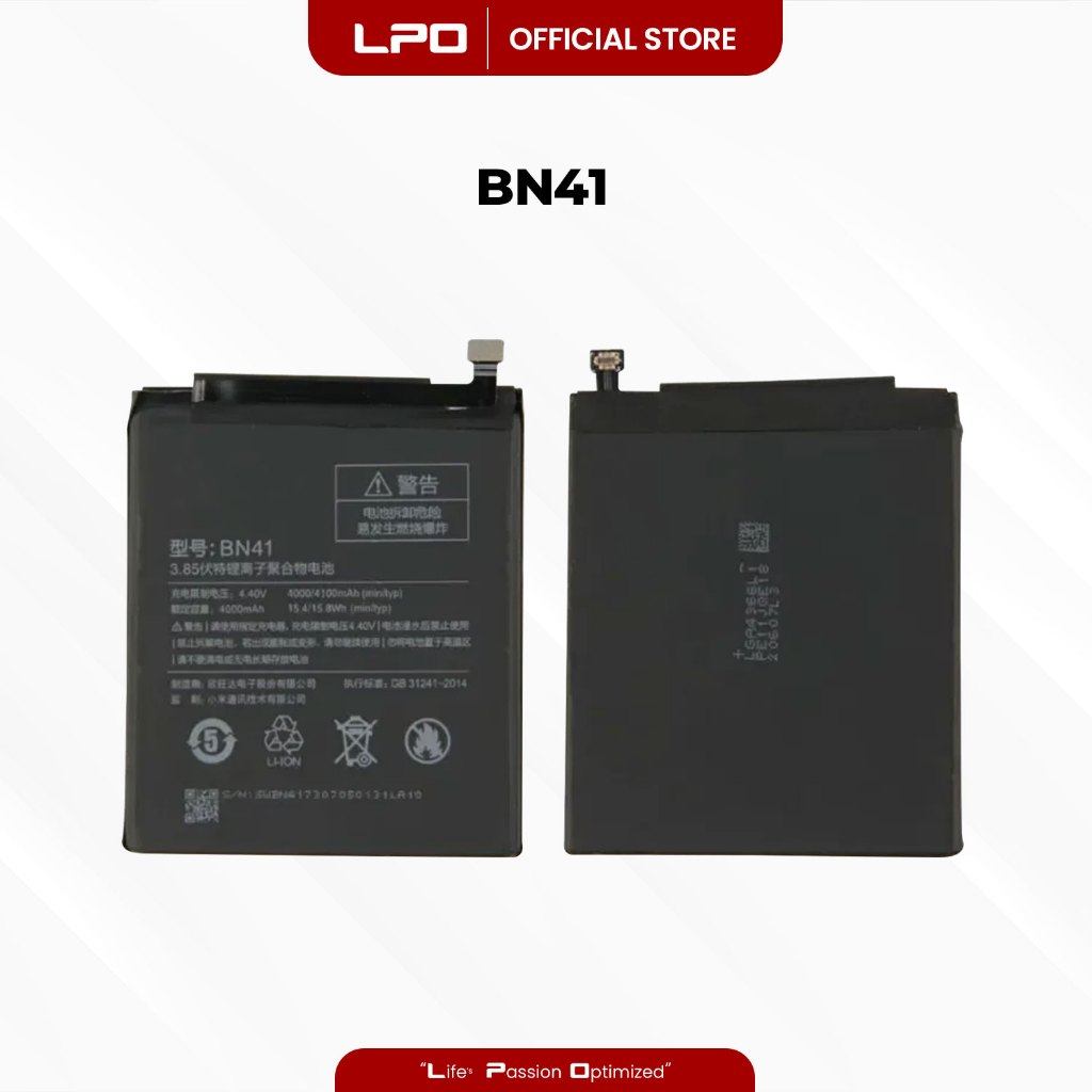 LPO Xiaomi Redmi Note 4 Replacement Battery BN41 3.8V 15.4Whr 4100mAh ...
