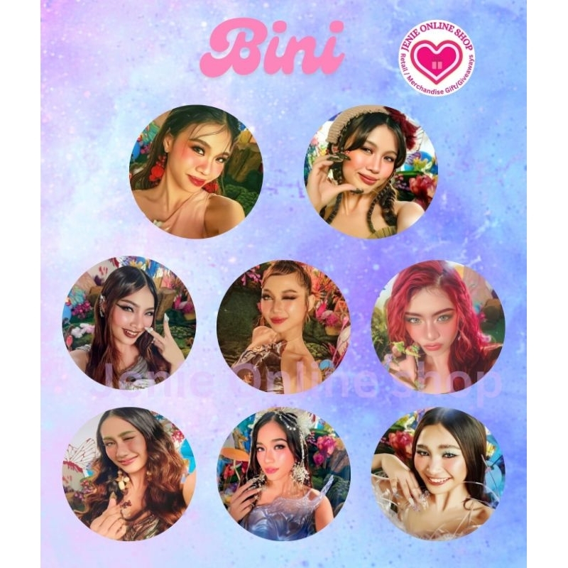 Bini Biniverse Bag Badge Button pin 58mm Glossy Ppop Girl Group Gift ...