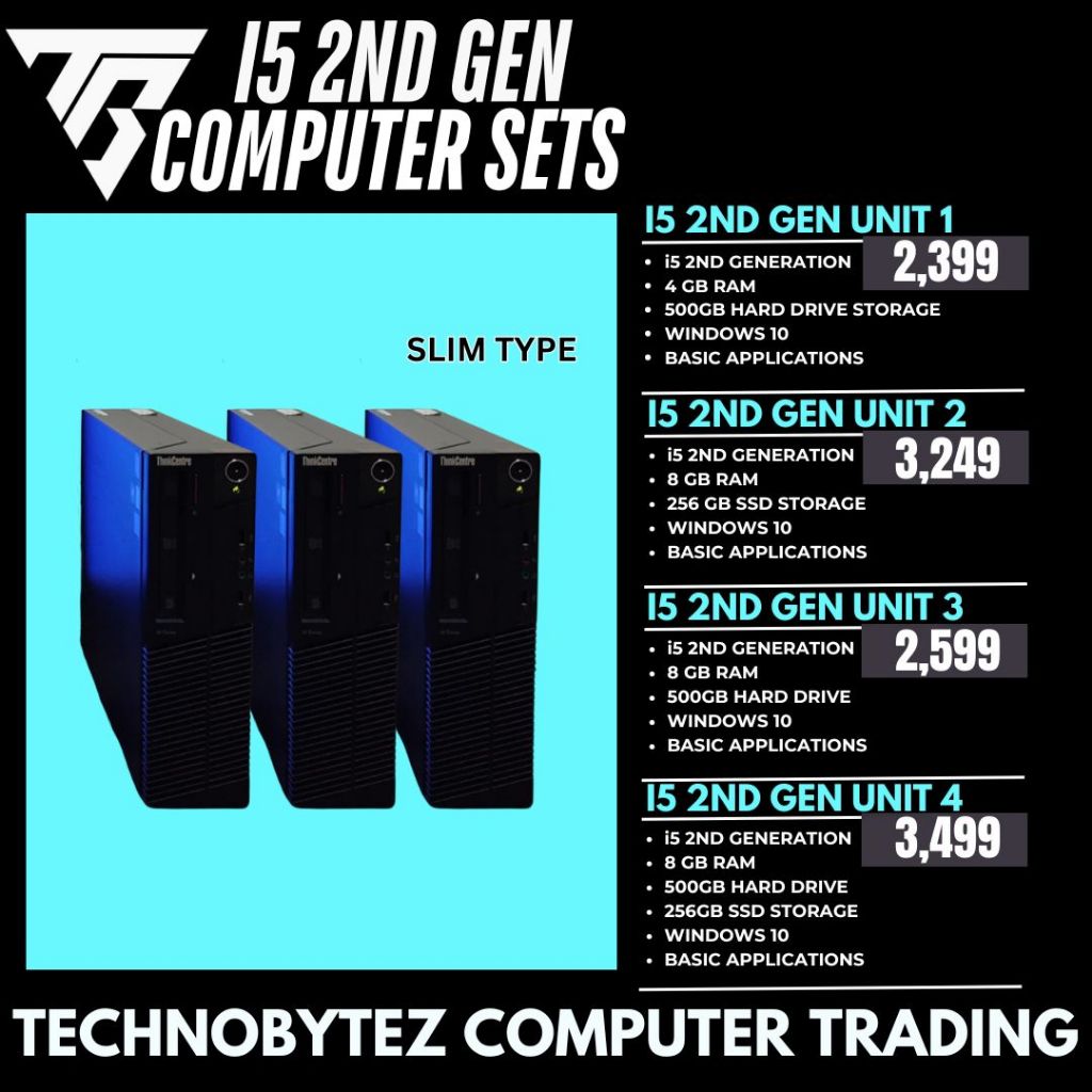 Intel Core i5 2ND GENERATION SYSTEM UNIT SLIM TYPE (DELL/HP/LENOVO ...