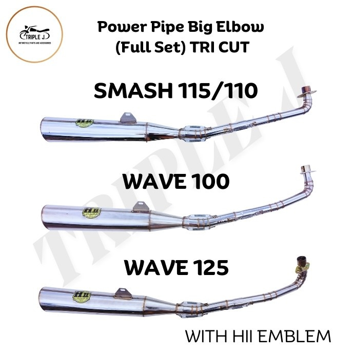Power Pipe Big Elbow Full Set for Wave 100, Wave 125 & Smash 115/110 ...