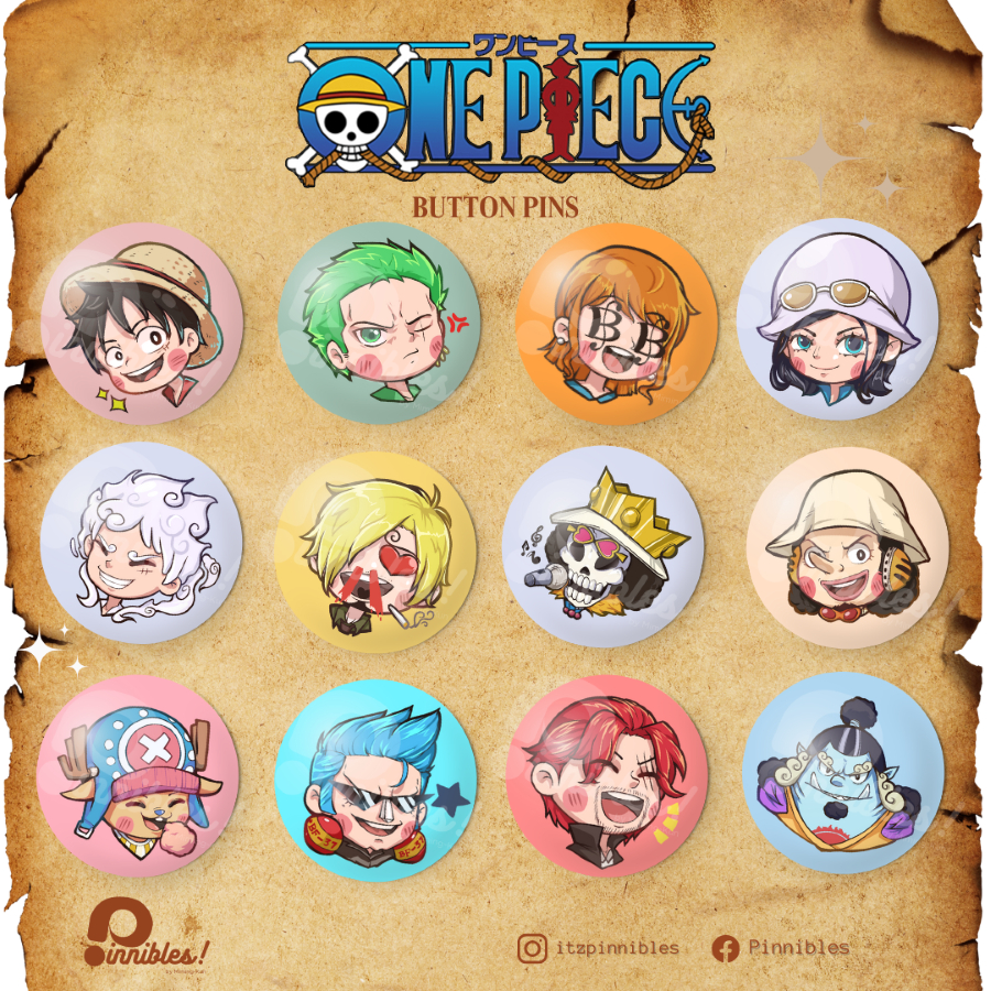 One Piece Cute Button Pins | Shopee Philippines