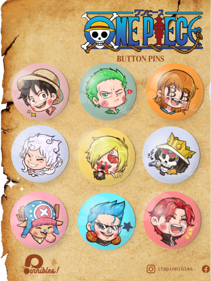One Piece Cute Button Pins | Shopee Philippines