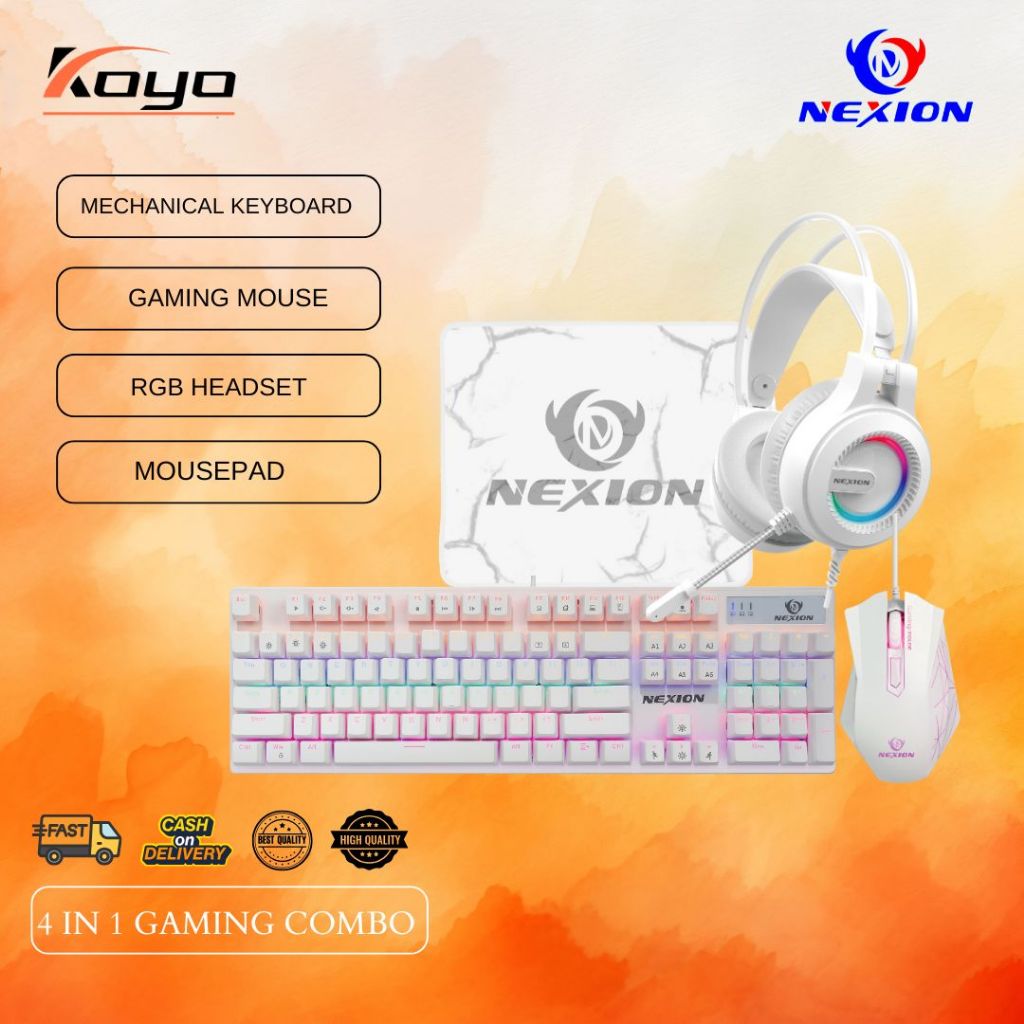 NEXION CPW-08 4IN1 COMBO RGB MECHANICAL Gaming Keyboard | Shopee ...