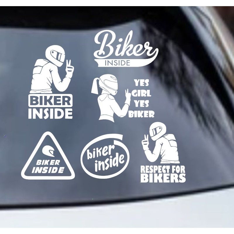 Funny Biker Inside Car Sticker For Auto Decal Window Waterproof ...