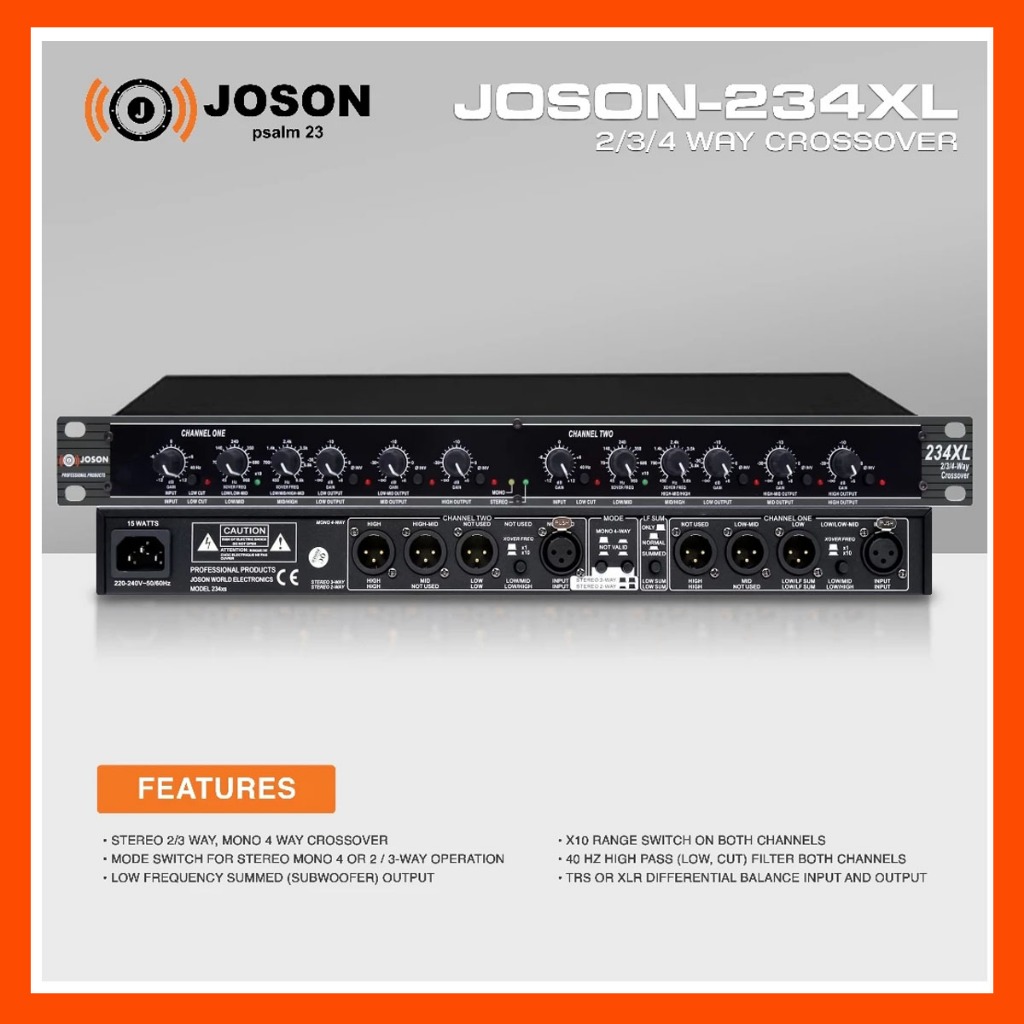 Original Joson 234XL Stereo 2 / 3 / 4-Way Professional Crossover ...