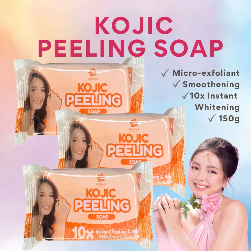 Rosmar Kojic Peeling Soap 10x Instant Peeling Pimple and Scar Remover ...