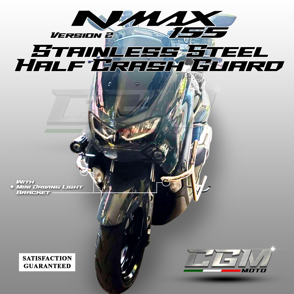 Nmax V2 Stainless Half Crash Guard • Half Crash Guard for Nmax Version ...