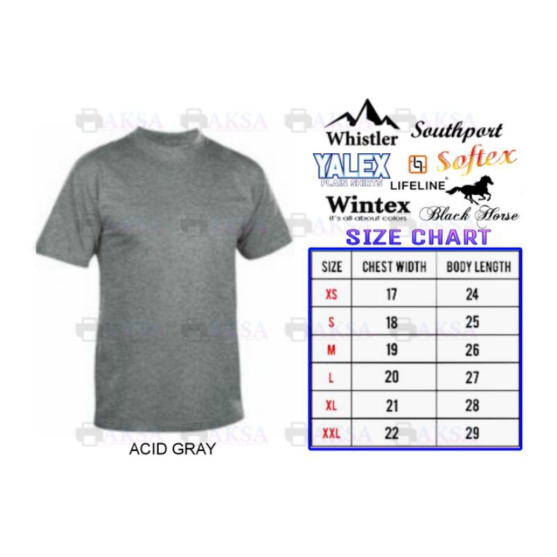 ACID GRAY - Plain T-Shirt Round Neck Adult Unisex Black Horse Softex ...