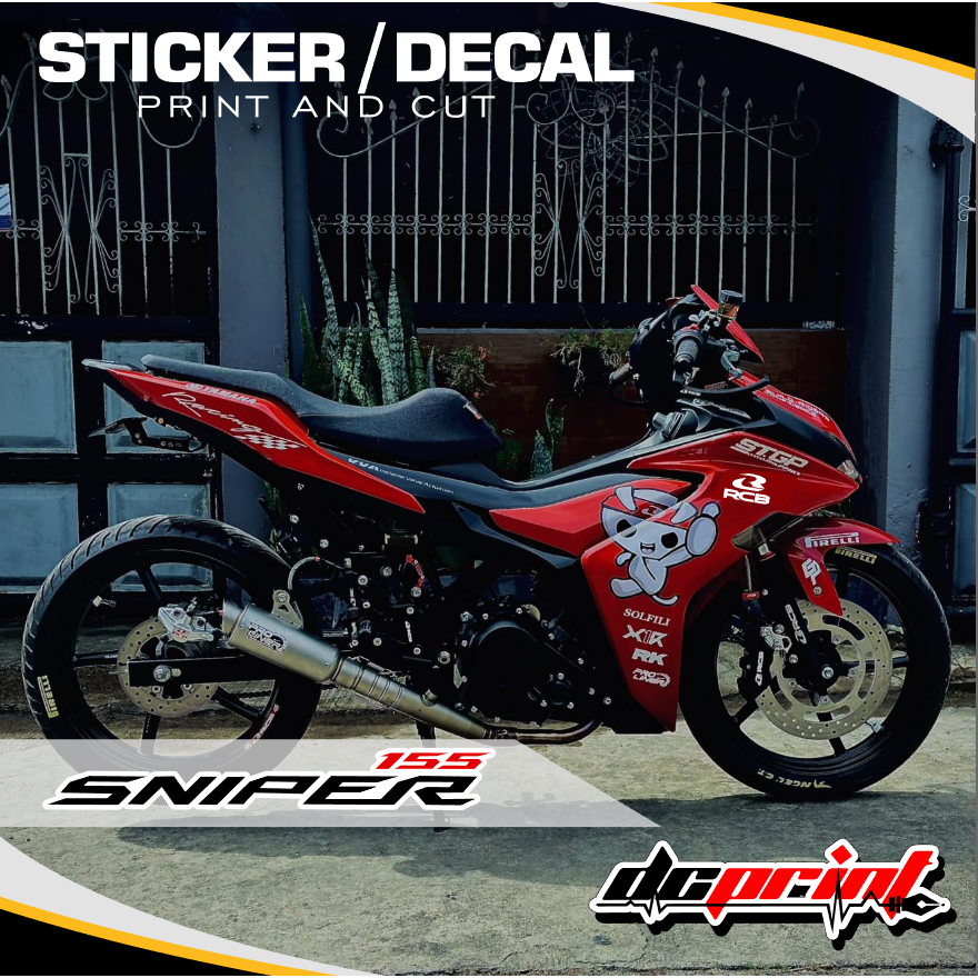 SNIPER 155 V3 DECAL STICKER CUT AND DECAL PRINT LAMINATED DECALS ...