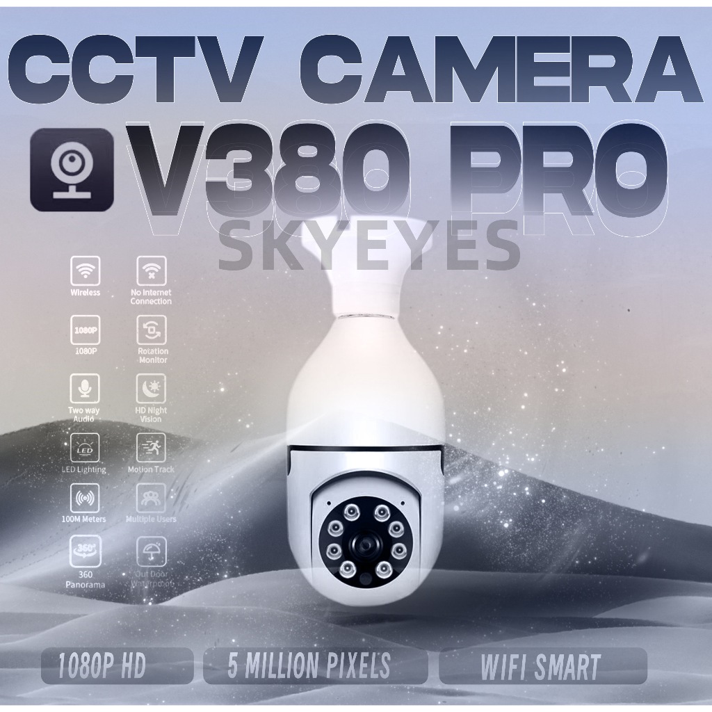 V360 Pro E27A Bulb Camera 360 Degree 1080P Wi-Fi Wireless Night Vision ...