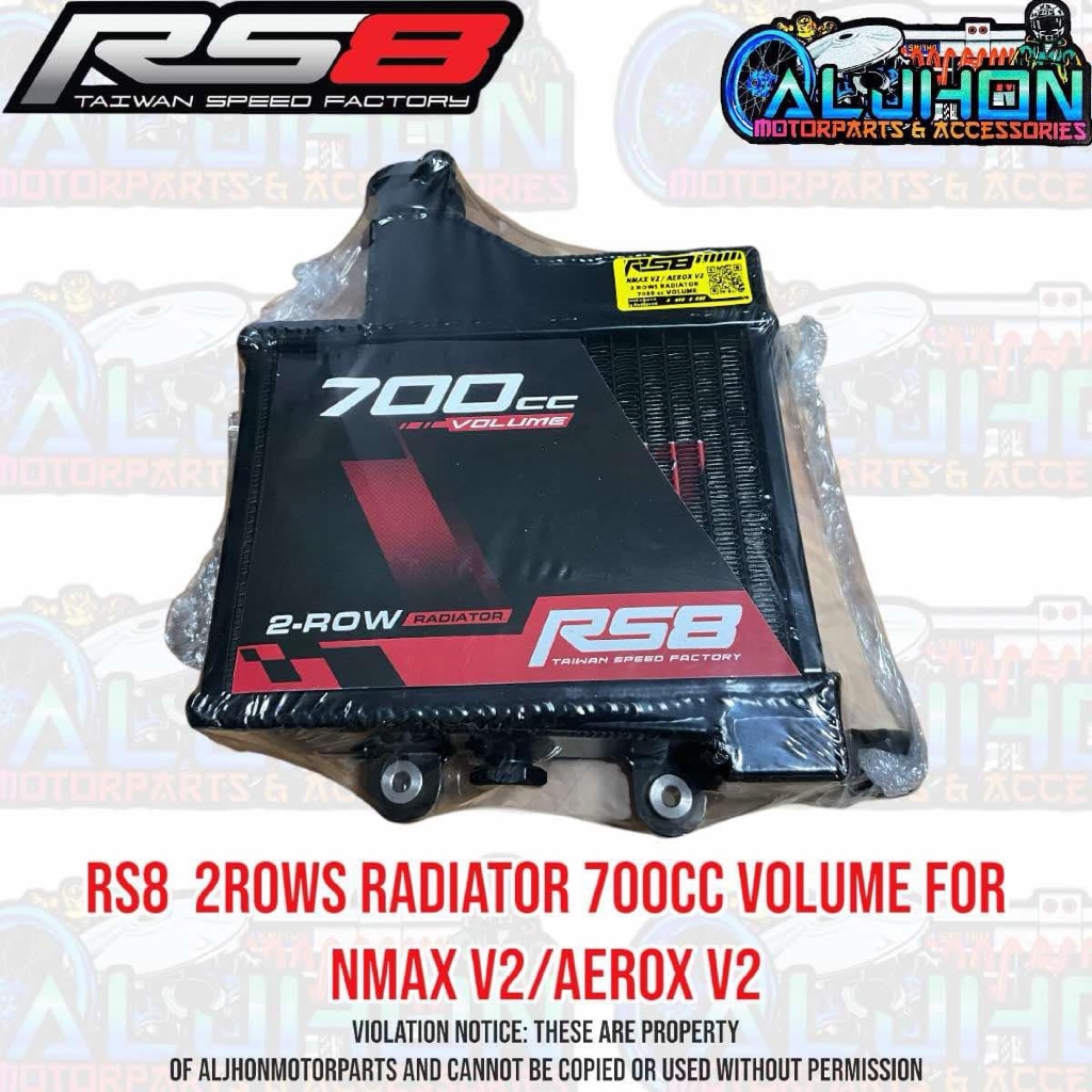 RS8 2ROWS RADIATOR 700CC VOLUME FOR NMAX V2/AEROX V2 | Shopee Philippines