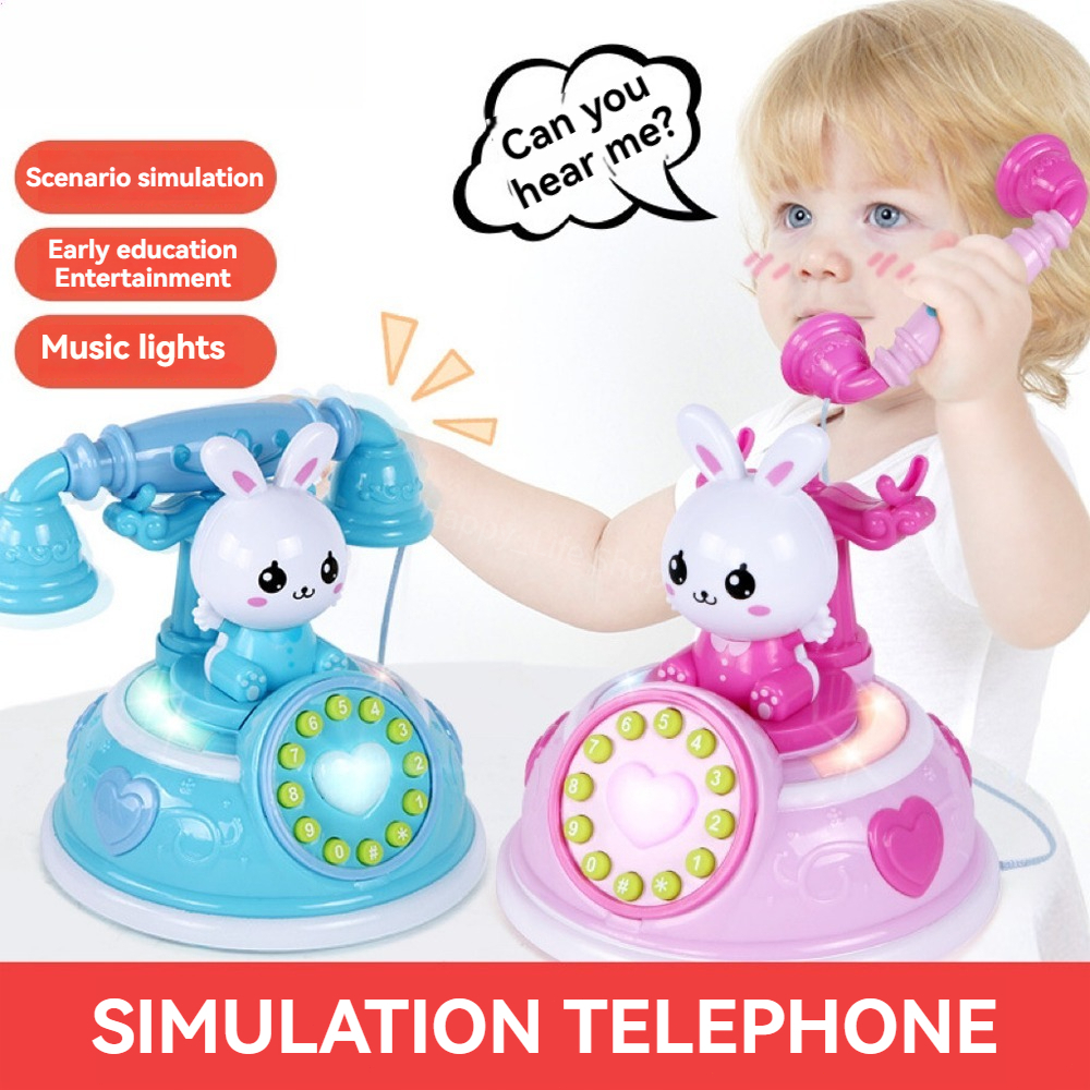 Educational Learning Baby Toys With Rabbit Telephone Musical Lights ...