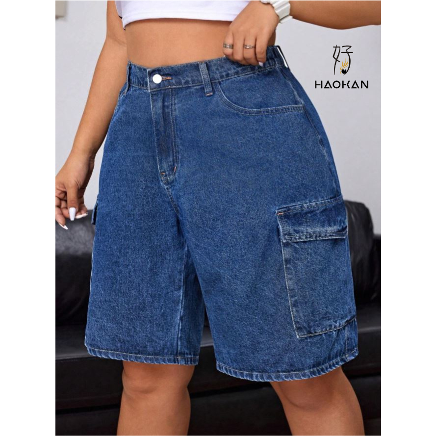 PLUS SIZE LADIES CARGO SHORTS DENIM SHORTS 6 POCKET SHORTS FOR LADIES ...