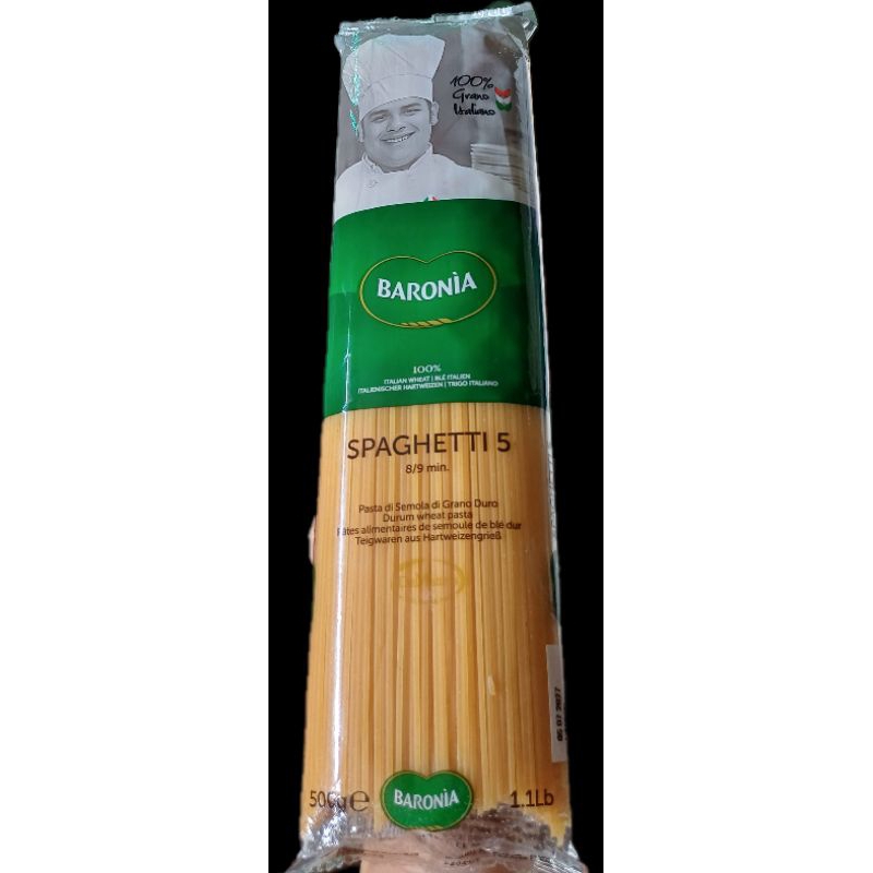 500g Baronia Spaghetti 5 Italian Durum Wheat Pasta | Shopee Philippines
