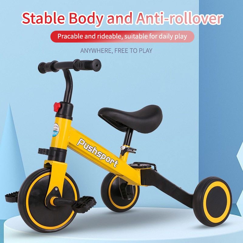 Children's Three-Wheeled Balance Bike Multi-Function Bicycle Baby ...