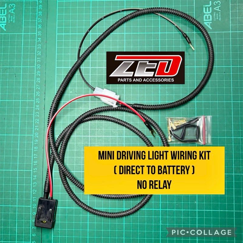 Mini Driving Light Wiring Kit-No Relay-Direct To Battery With Fuse And ...