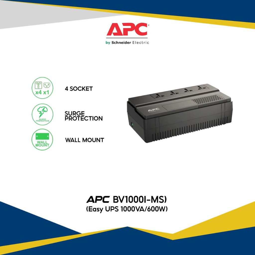 APC Uninterruptible Power Supply (Easy UPS) 1000VA/600W (BV1000I-MS ...