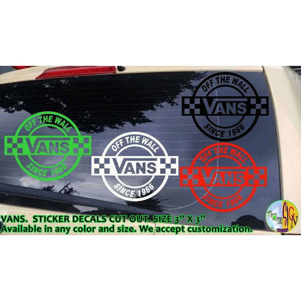 VANS LOGO. car sticker decals. Cut out sticker for car. size 4" X 3". 3 ...
