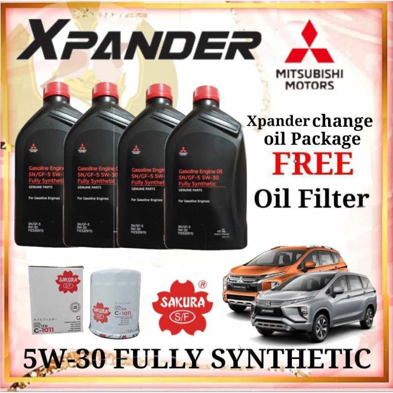 Mitsubishi Xpander Change Oil Package 5W-30 Fully Synthetic Engine Oil ...