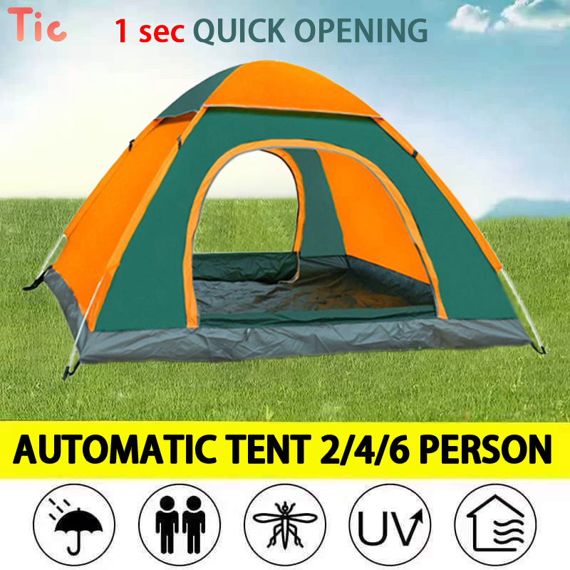 2/4/6 Person Waterproof Outdoor Tent For Camping Automatic Quick ...