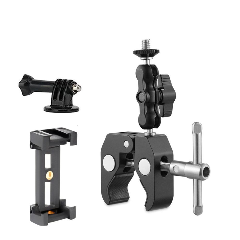 Pxel C-Clamp + Magic Arm 360° Ball Head 1/4"-20 Cold Shoe 1kg Max ...