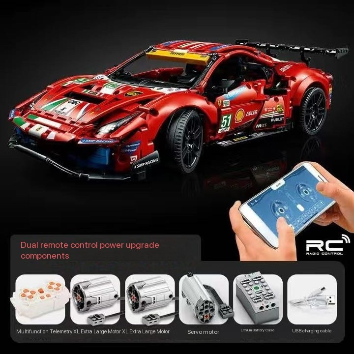 Building Blocks moc Technic Ferrari 488 GTE Super Cars Version with ...