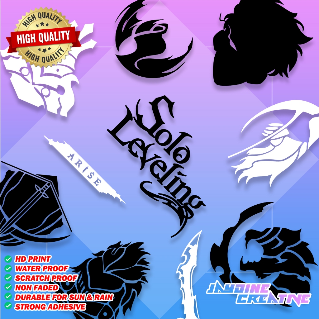 Solo Leveling Decal black & white Cut-out Sticker, Indoor Outdoor Vinyl ...