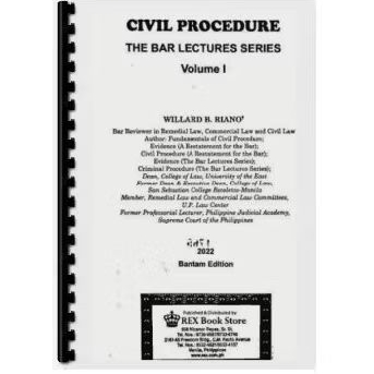 Civil Procedure by Riano - Volume 1 - 2022 Edition - Law Book ...