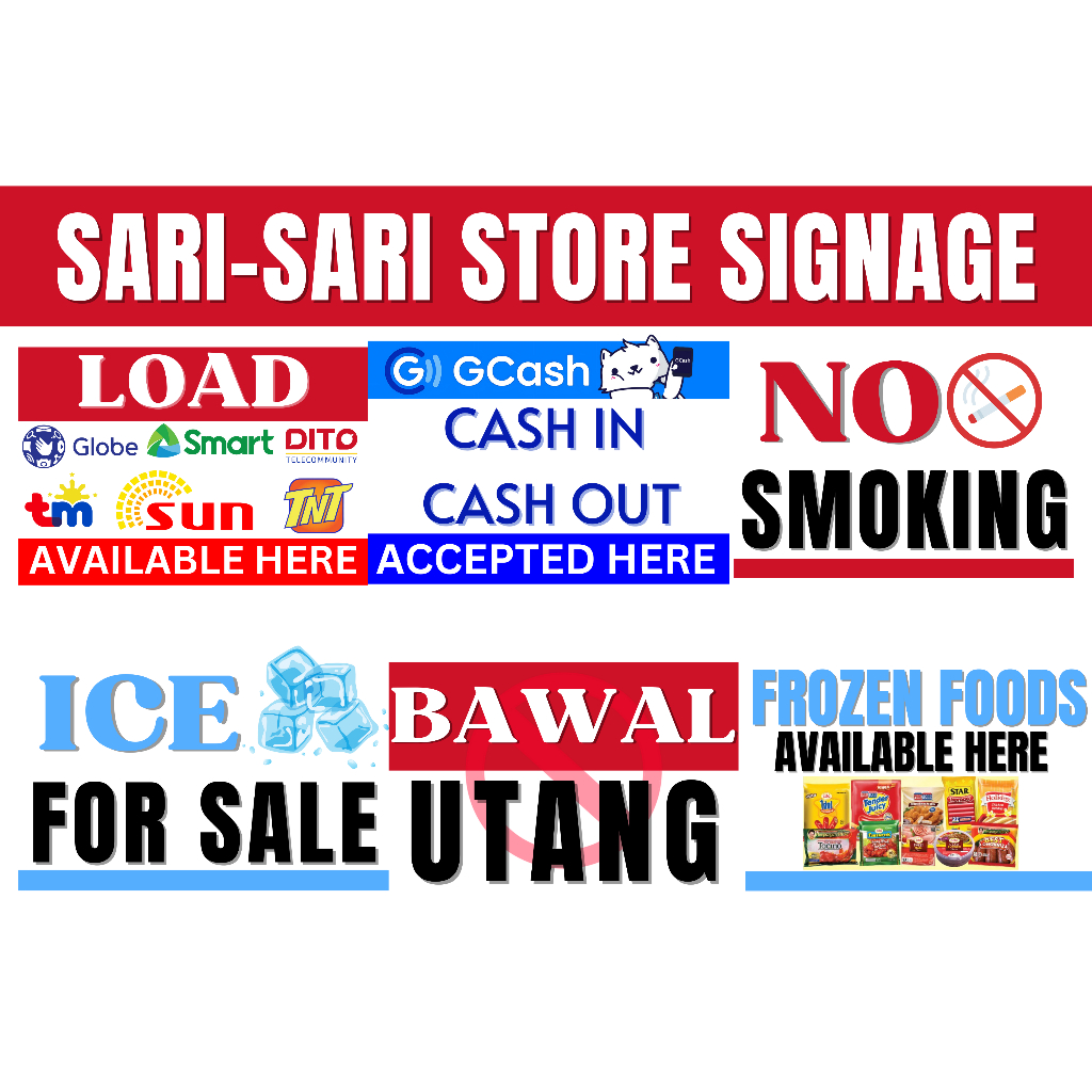 Signage for Sari-sari store A5 Laminated | Shopee Philippines