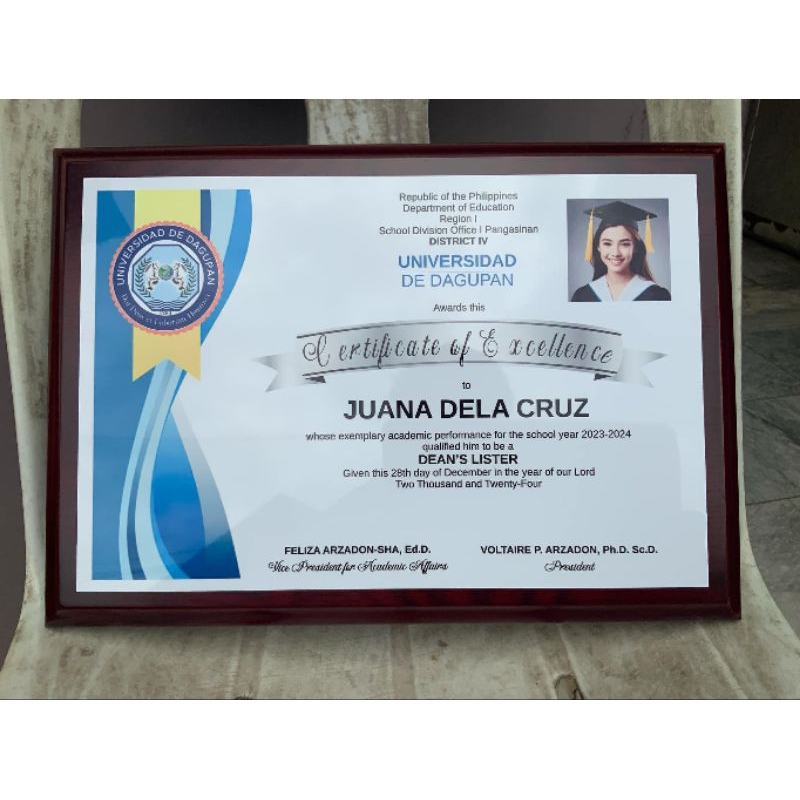 Graduation certificate diploma custom wood plaque wood lamination frame ...